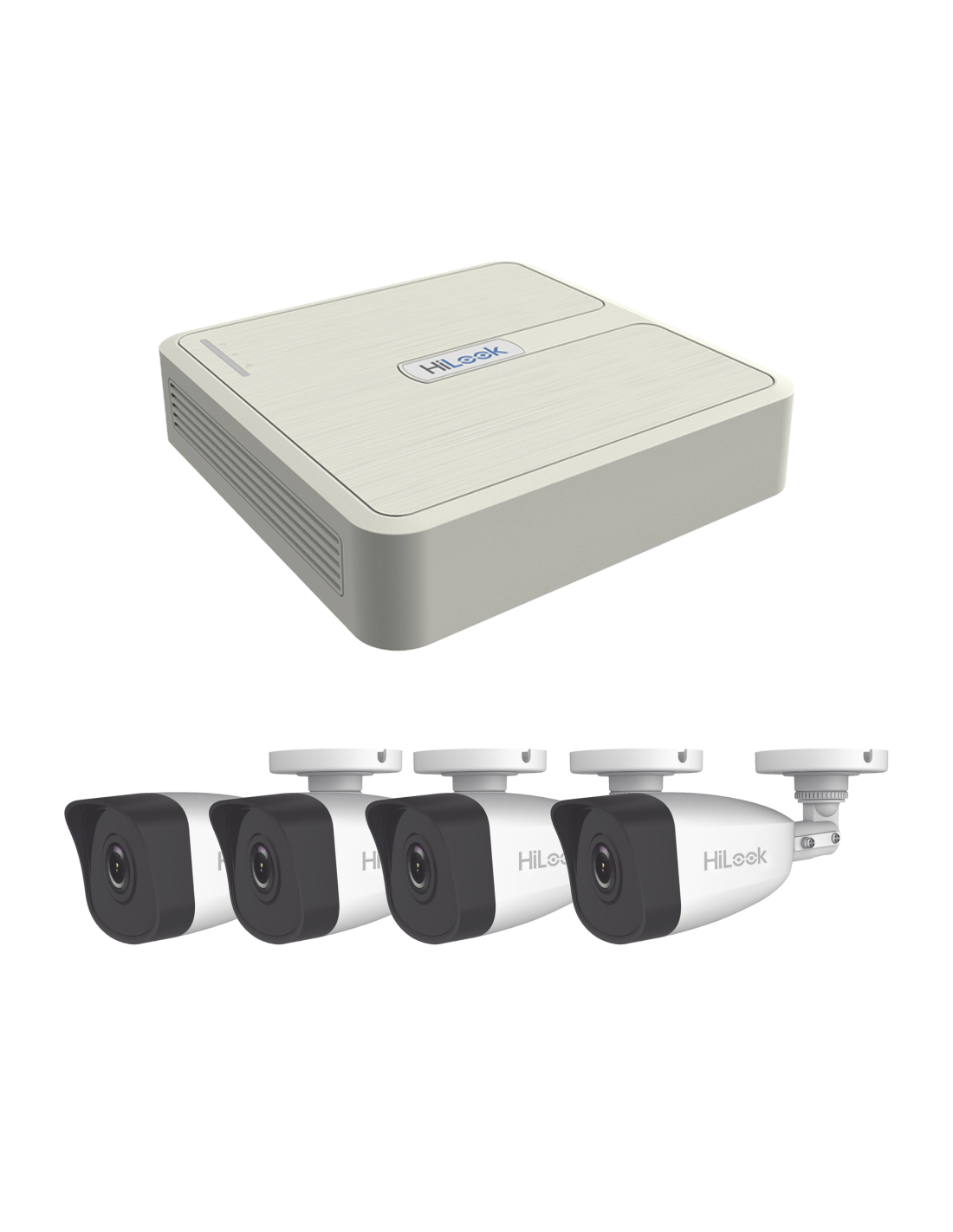 Kit IP 4 Megapixel / NVR de 4 Canales con 4 Puertos PoE / 4 Cámaras IP Bala para Exterior