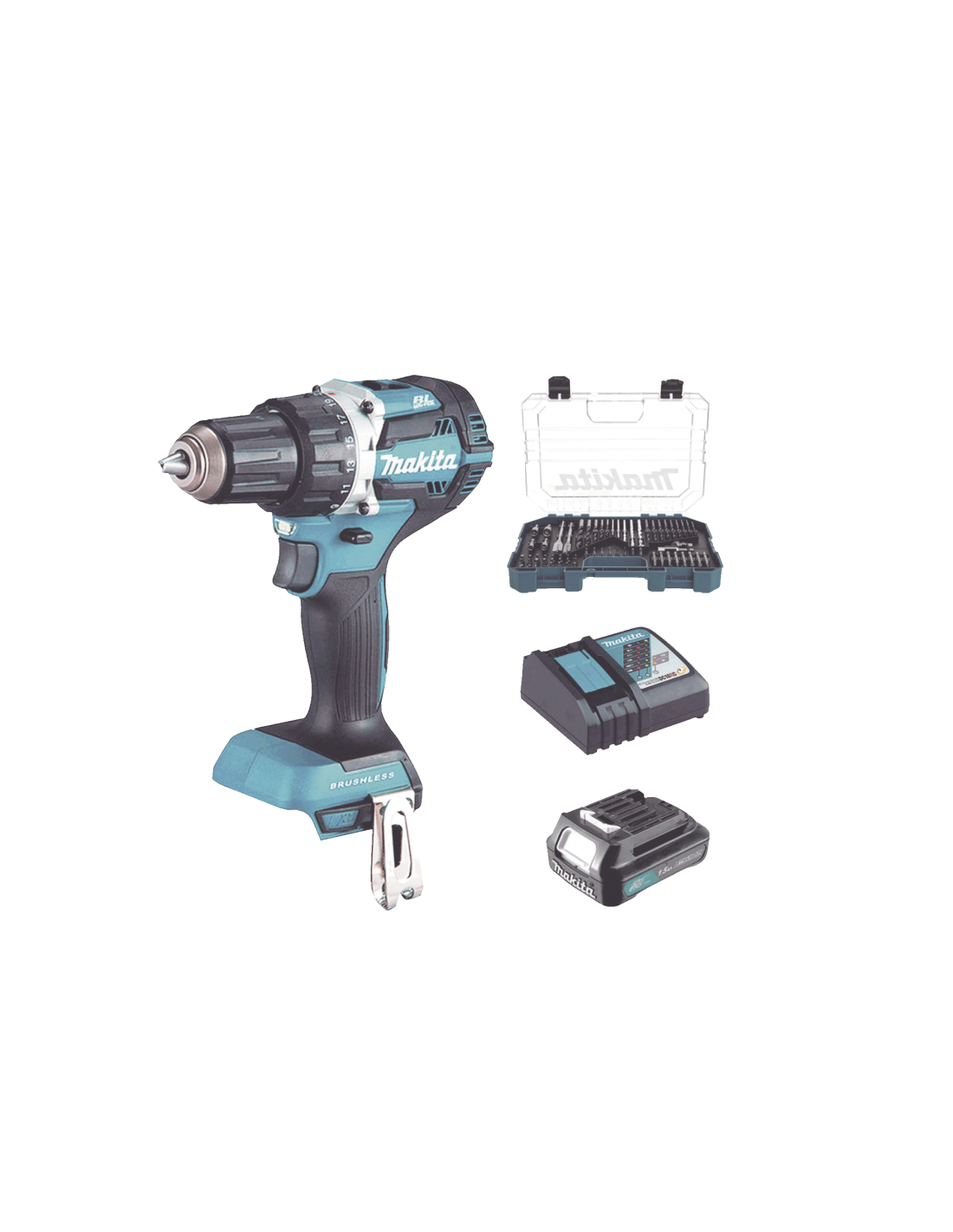 Rotomartillo/Taladro Inalámbrico (1/2") de 1,900 RPM, 18Vcc, Incluye 1 Batería BL1815N de 1.5Ah ...