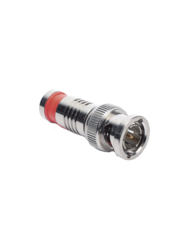 Conector BNC Macho en 75 Ohm, Montaje de Compresión Axial para Cable Coaxial RG-6/U, Níquel/ Oro ...