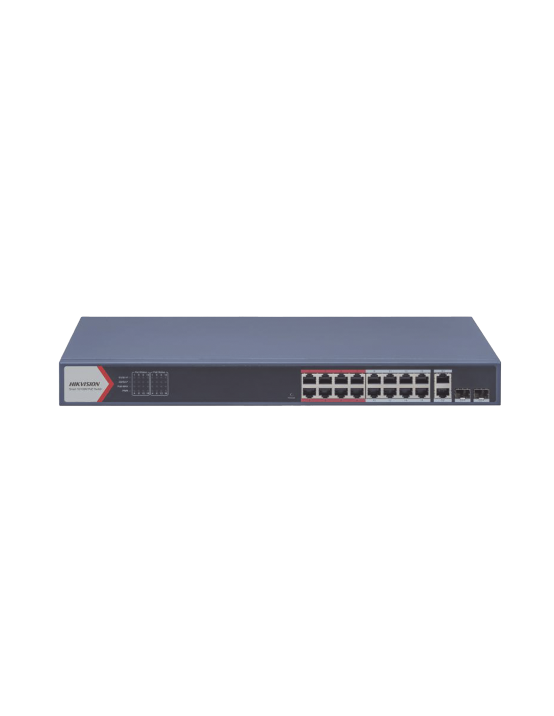Switch PoE+ / Monitoreable / 16 puertos 10/100 Mbps PoE+ / 2 Puertos ...