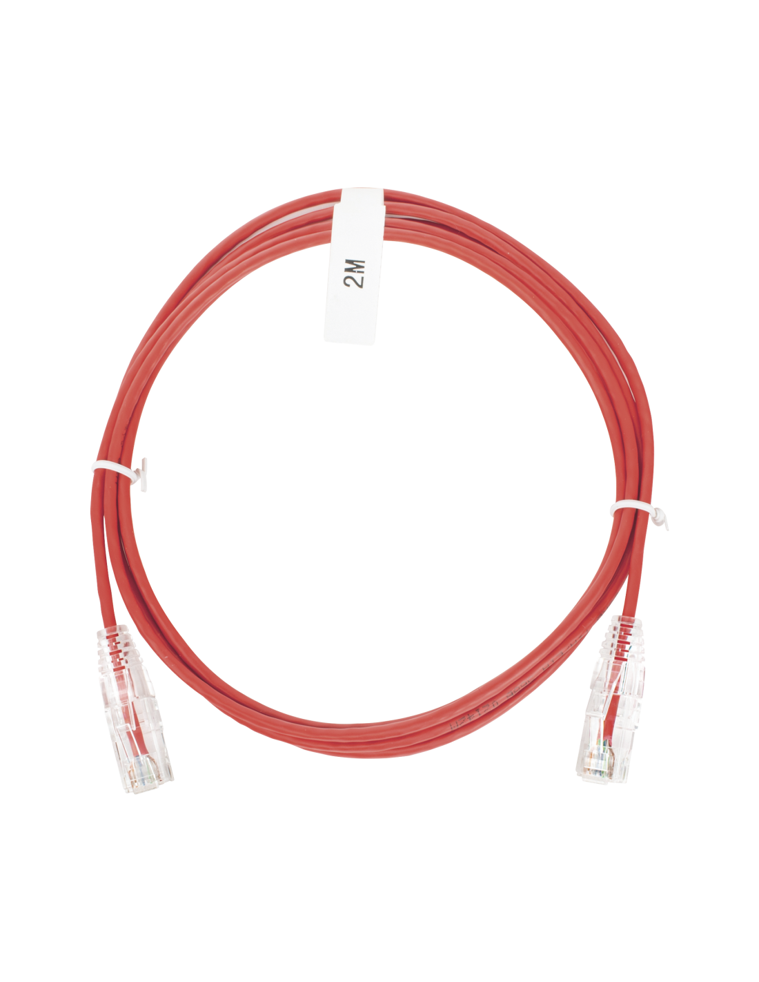 Cable de Parcheo Slim UTP Cat6 - 2 m Rojo Diámetro Reducido (28 AWG)